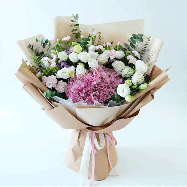 Estelle Luxury Pink Hydrangea Bouquet | Same Day Flower Delivery ...